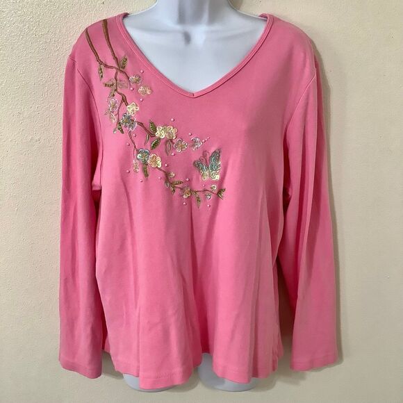 Quacker Factory | Tops | Quacker Factory Pink Cottagecore Grandmacore ...